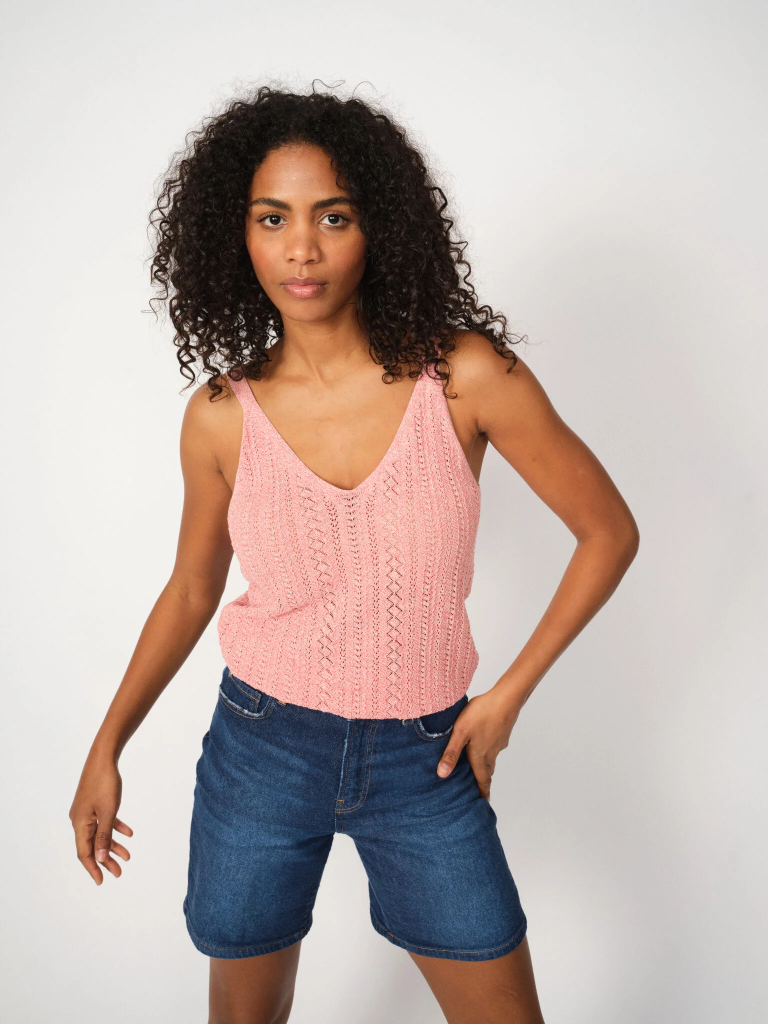 MOS MOSH - Faded Rose Cressida Melange Knit Top – Energy Clothing Stamford