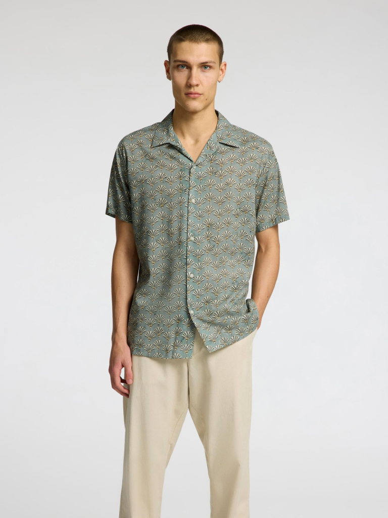 SELECTED HOMME - Iceberg Green Cuban Collar Shirt – Energy Clothing ...